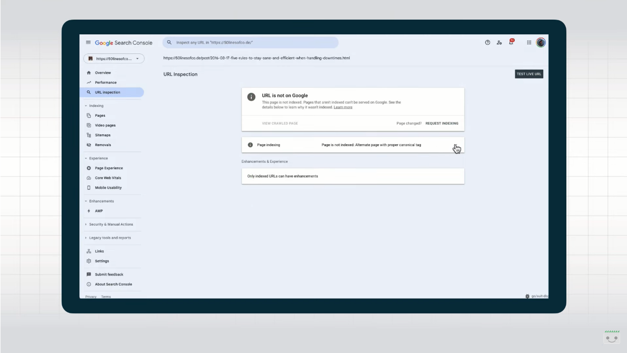 How to use the Url Inspection Tool in Google Search Console